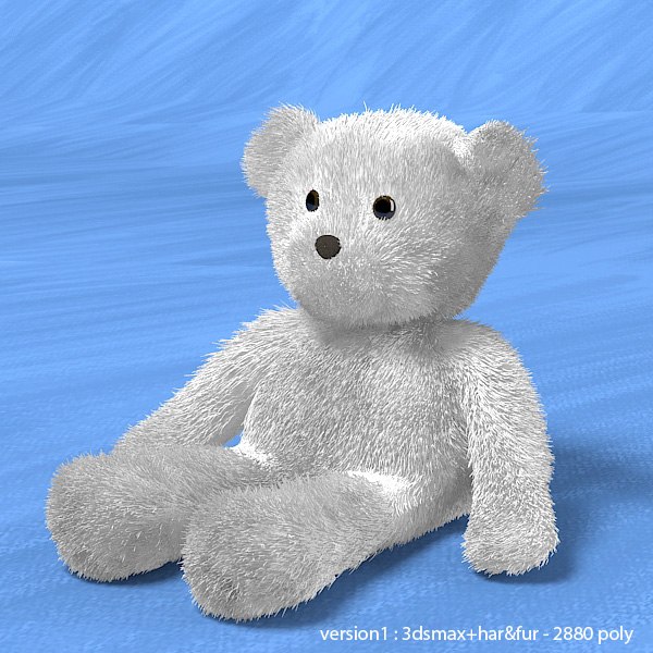 bear toy white 3d model