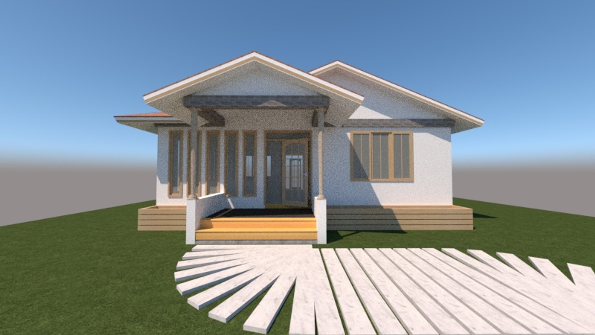 Small Cute House 2 Bedroomed Bungalow Model - TurboSquid 1723230