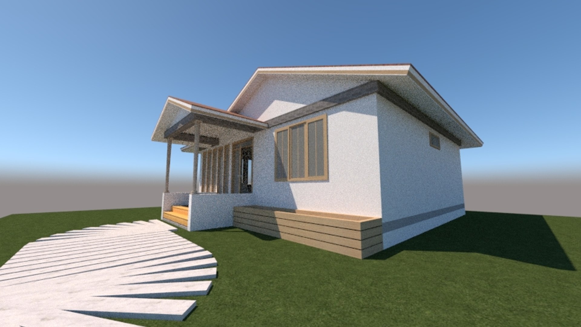 Small Cute House 2 Bedroomed Bungalow Model - TurboSquid 1723230