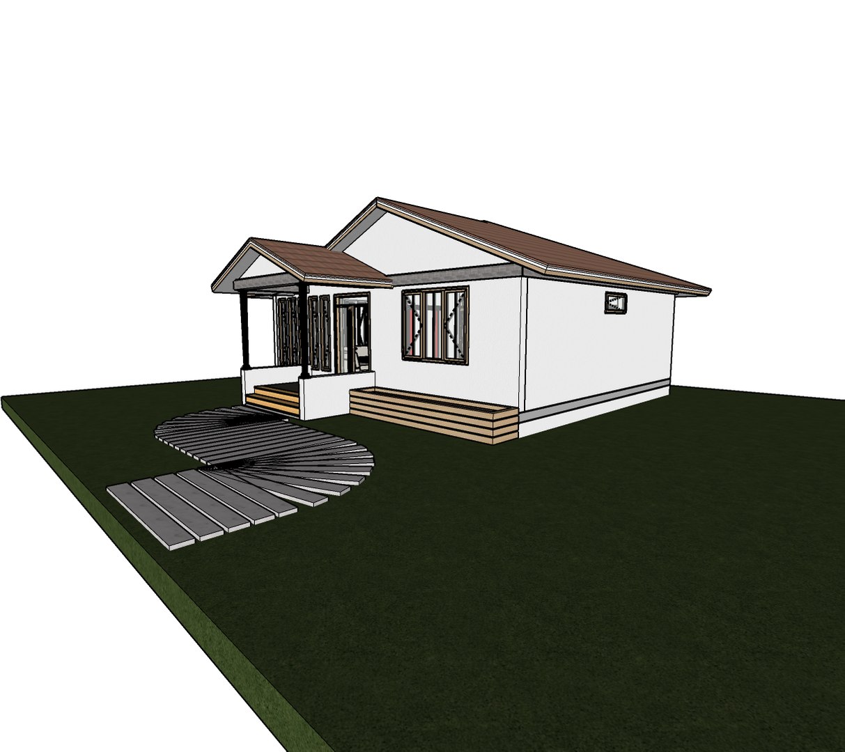 Small Cute House 2 Bedroomed Bungalow Model - TurboSquid 1723230