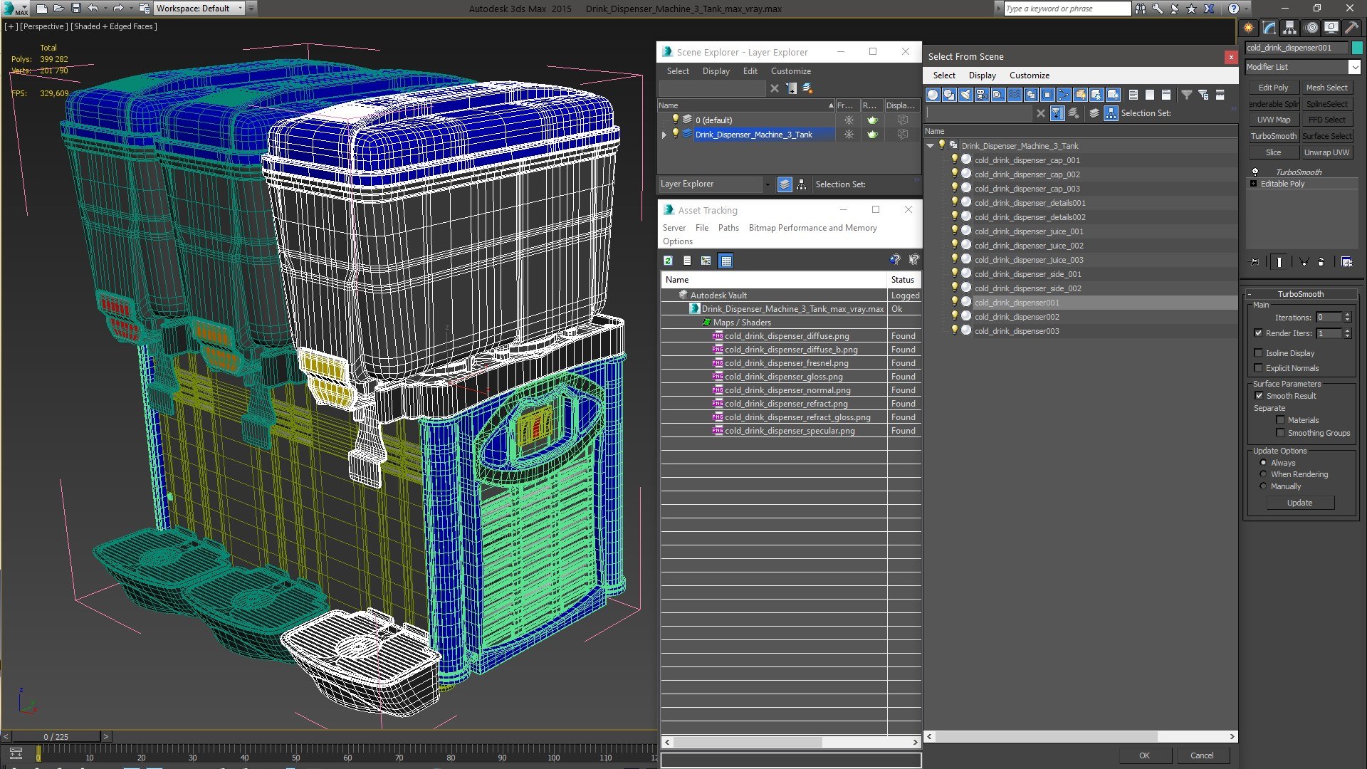 Drink dispenser machine 3 3D model - TurboSquid 1684432