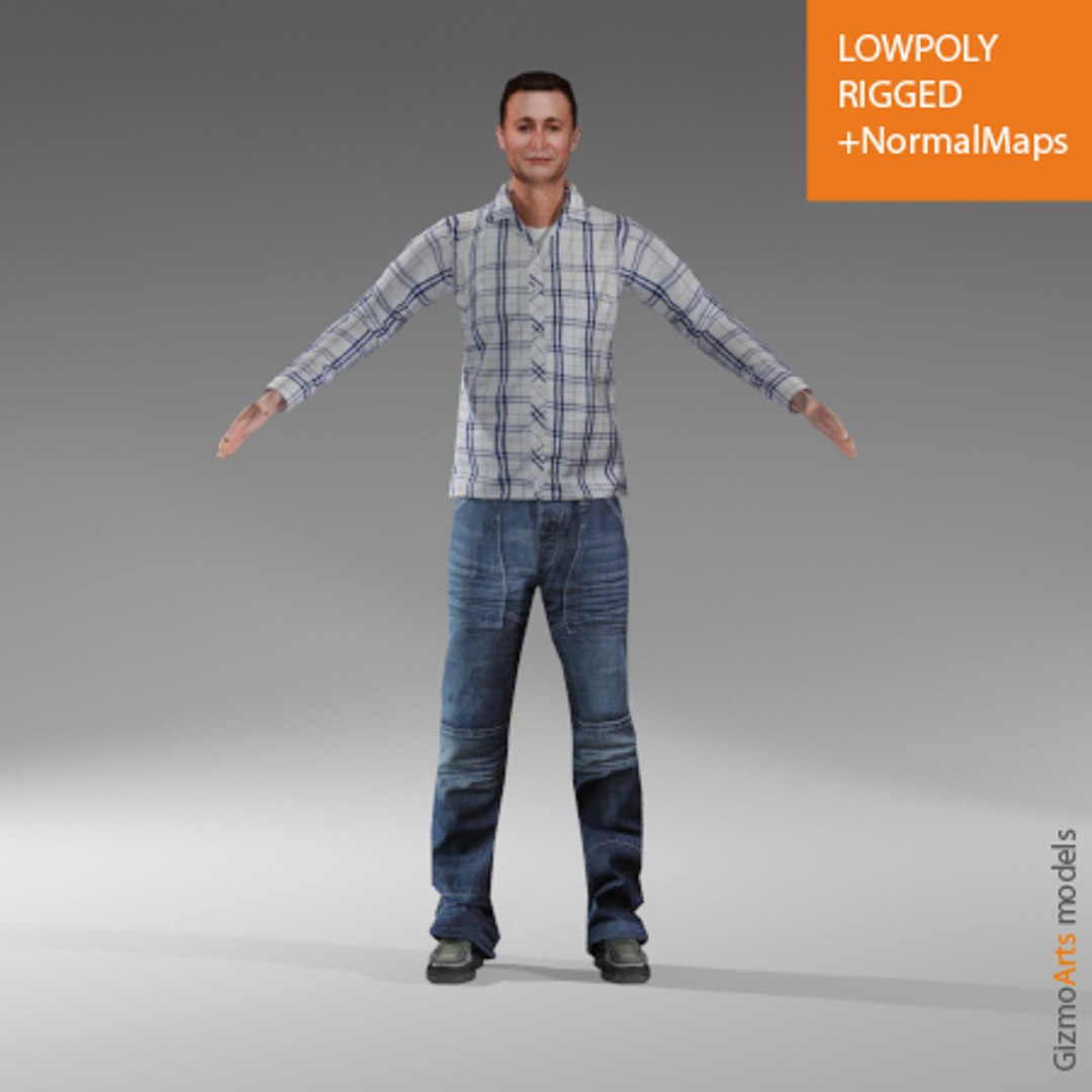 human rigged 3d max