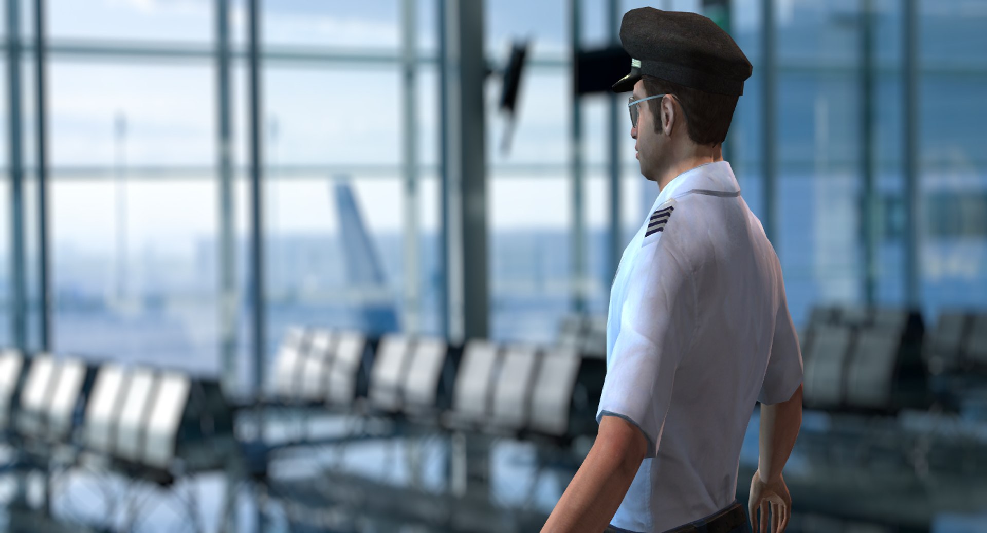 pilot human people 3d obj