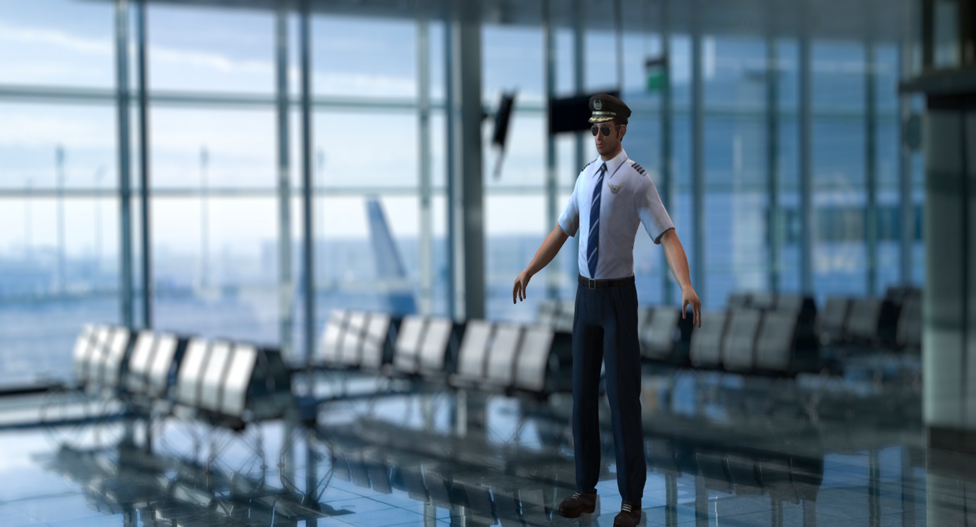 pilot human people 3d obj