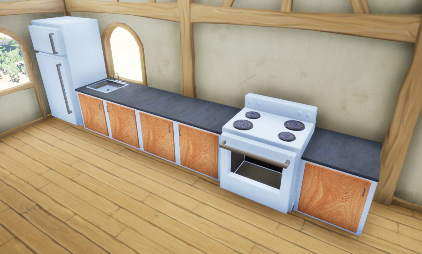 Stylized Kitchen Cupboard 3D Model - TurboSquid 1662790