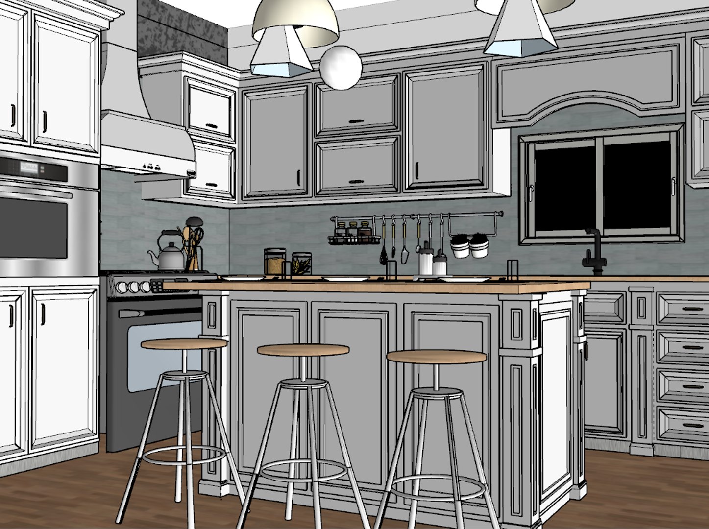 3D Model Kitchen V-ray - TurboSquid 1400735