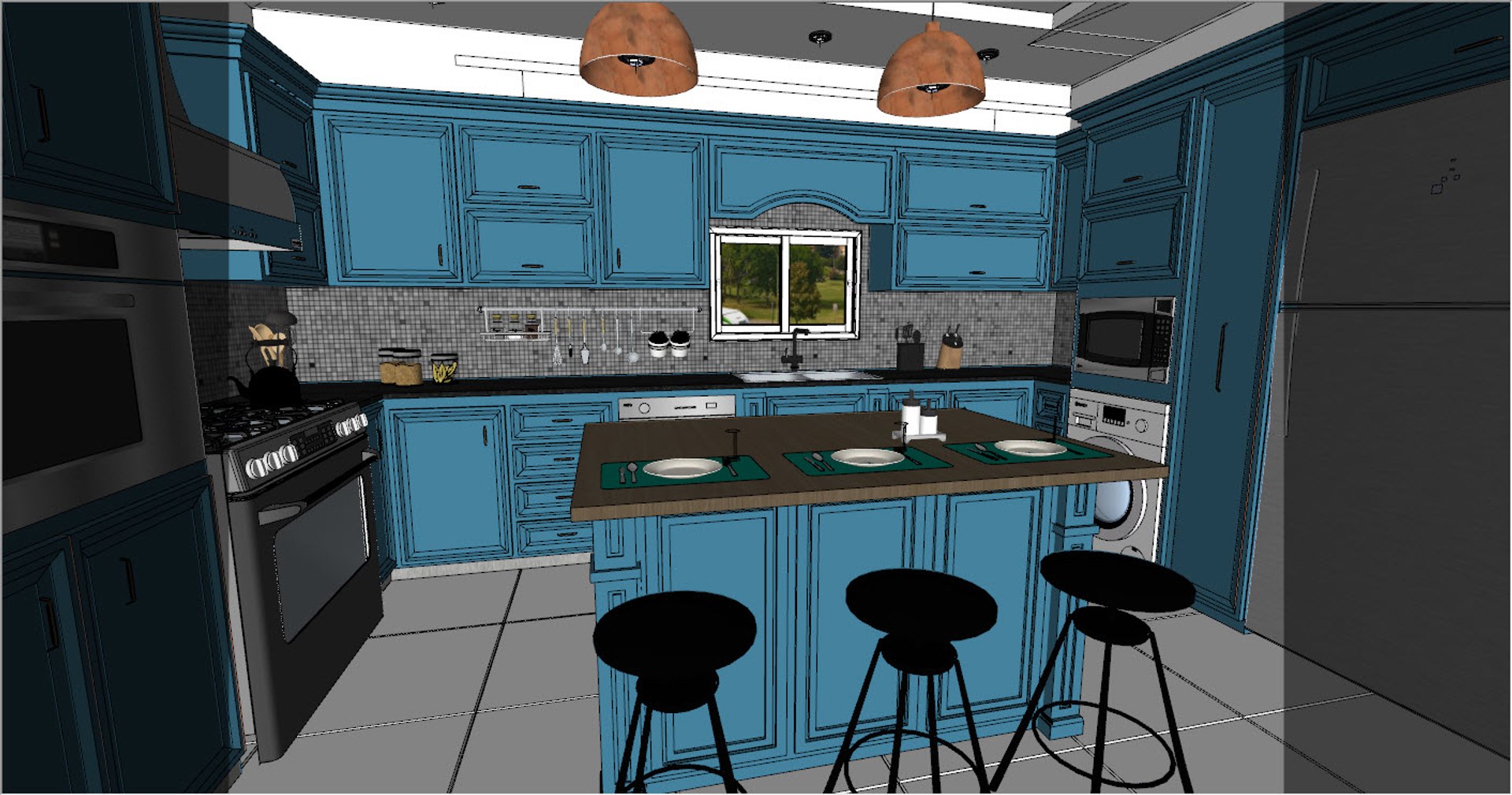 3D Model Kitchen V-ray - TurboSquid 1400735