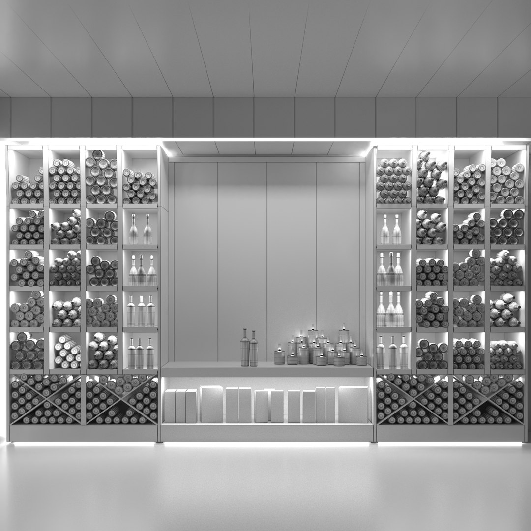 3D Wine Rack Model - TurboSquid 1548565