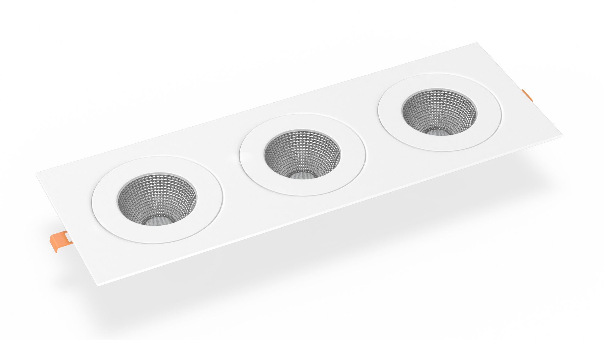 3D Rectangle Surface Mount 3 Light Luminaire White - TurboSquid 2080888