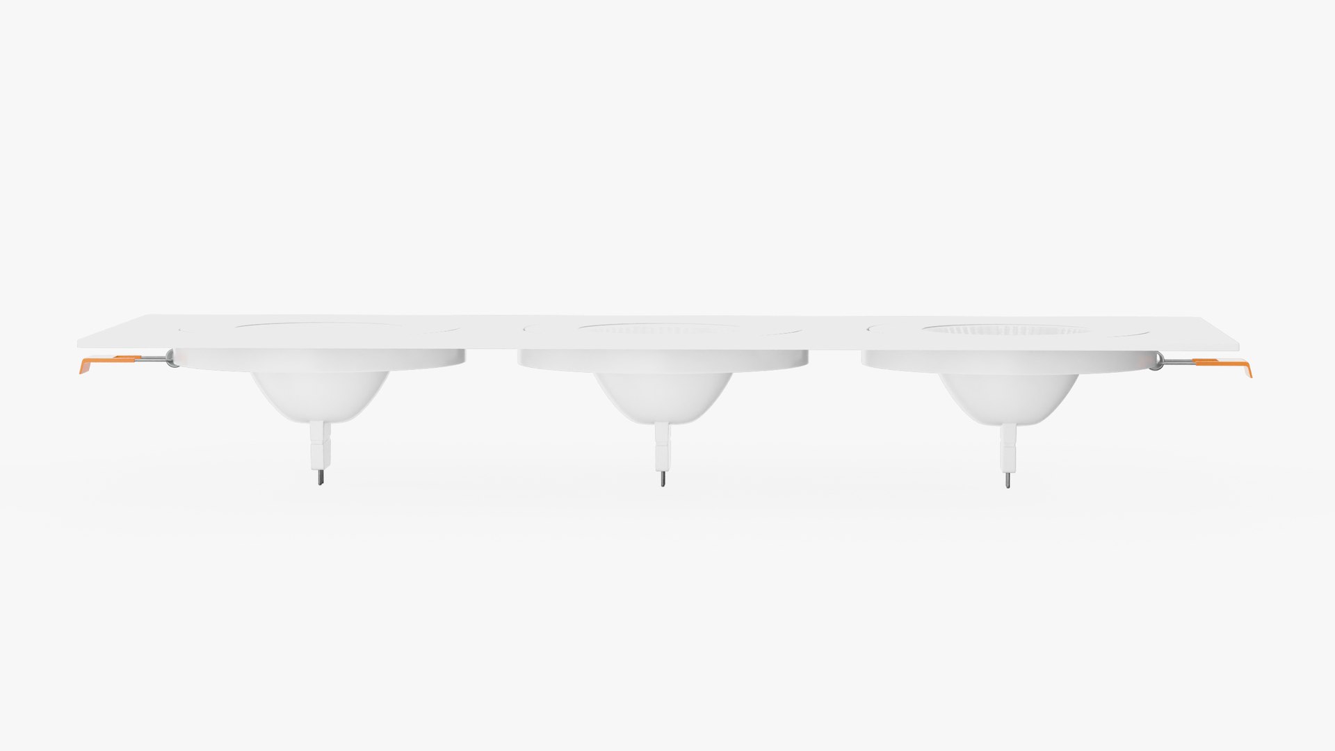 3D Rectangle Surface Mount 3 Light Luminaire White - TurboSquid 2080888