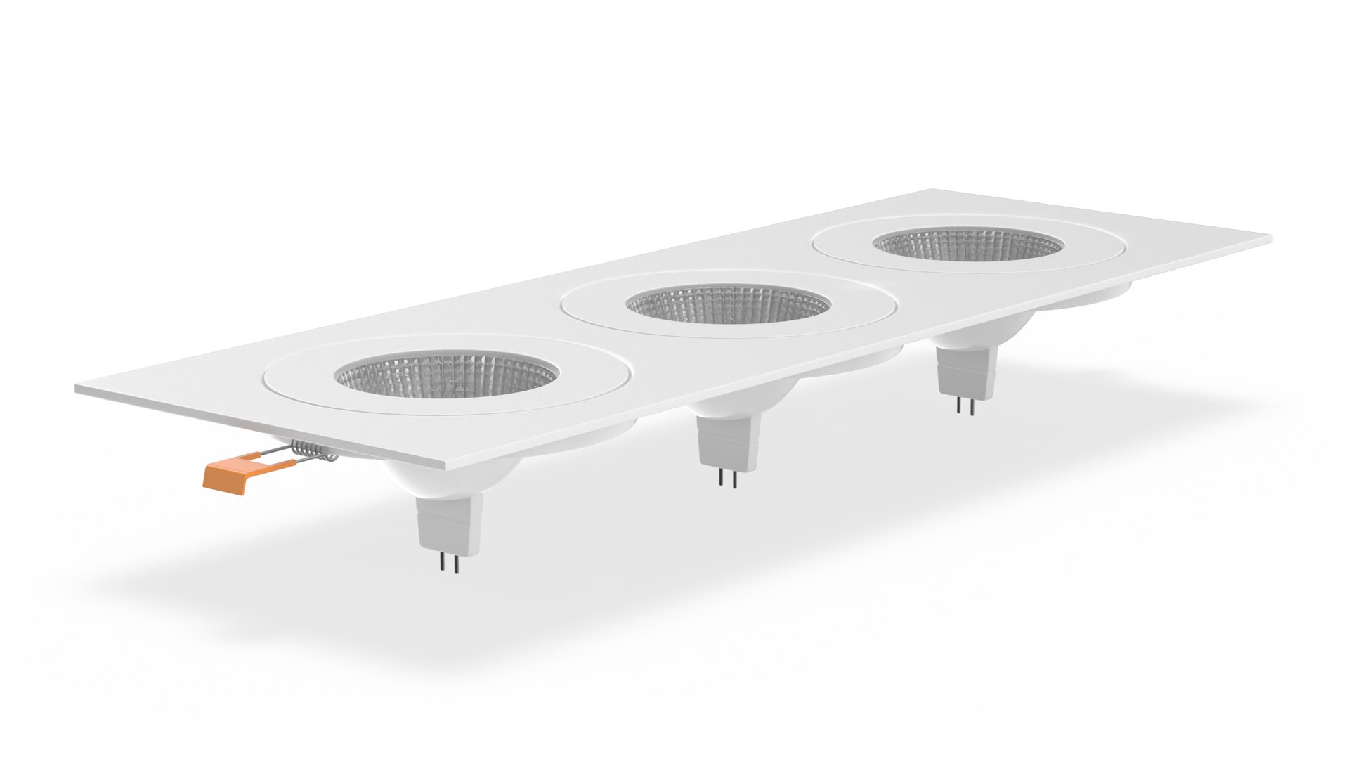 3D Rectangle Surface Mount 3 Light Luminaire White - TurboSquid 2080888