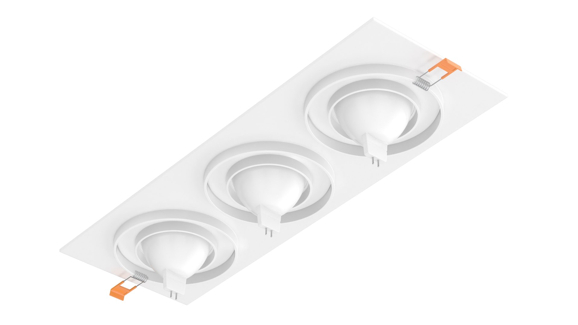 3D Rectangle Surface Mount 3 Light Luminaire White - TurboSquid 2080888