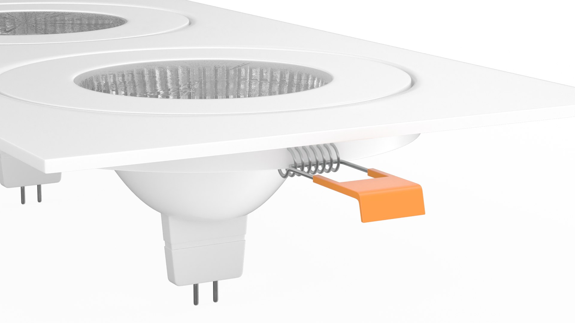 3D Rectangle Surface Mount 3 Light Luminaire White - TurboSquid 2080888