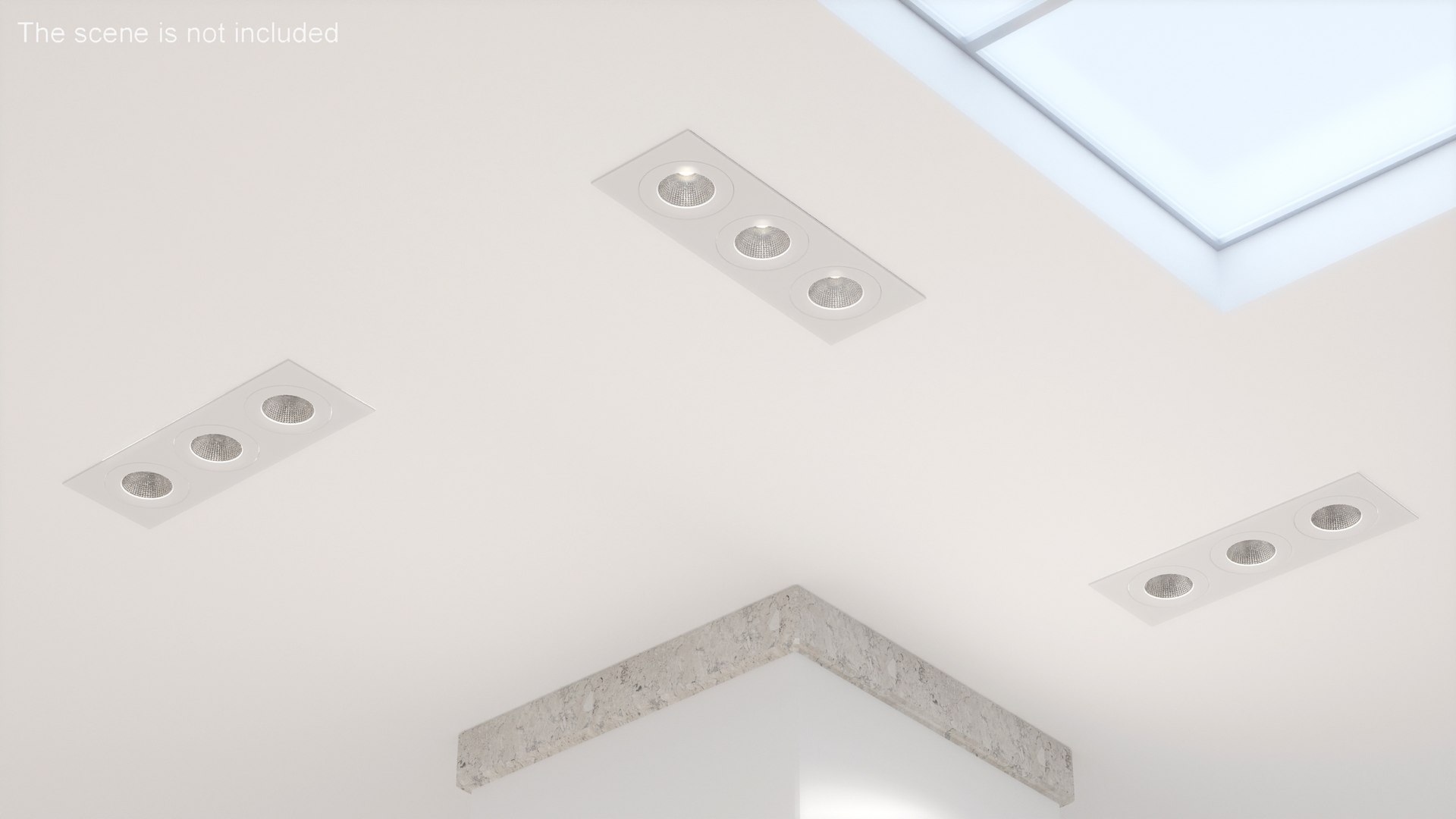 3D Rectangle Surface Mount 3 Light Luminaire White - TurboSquid 2080888