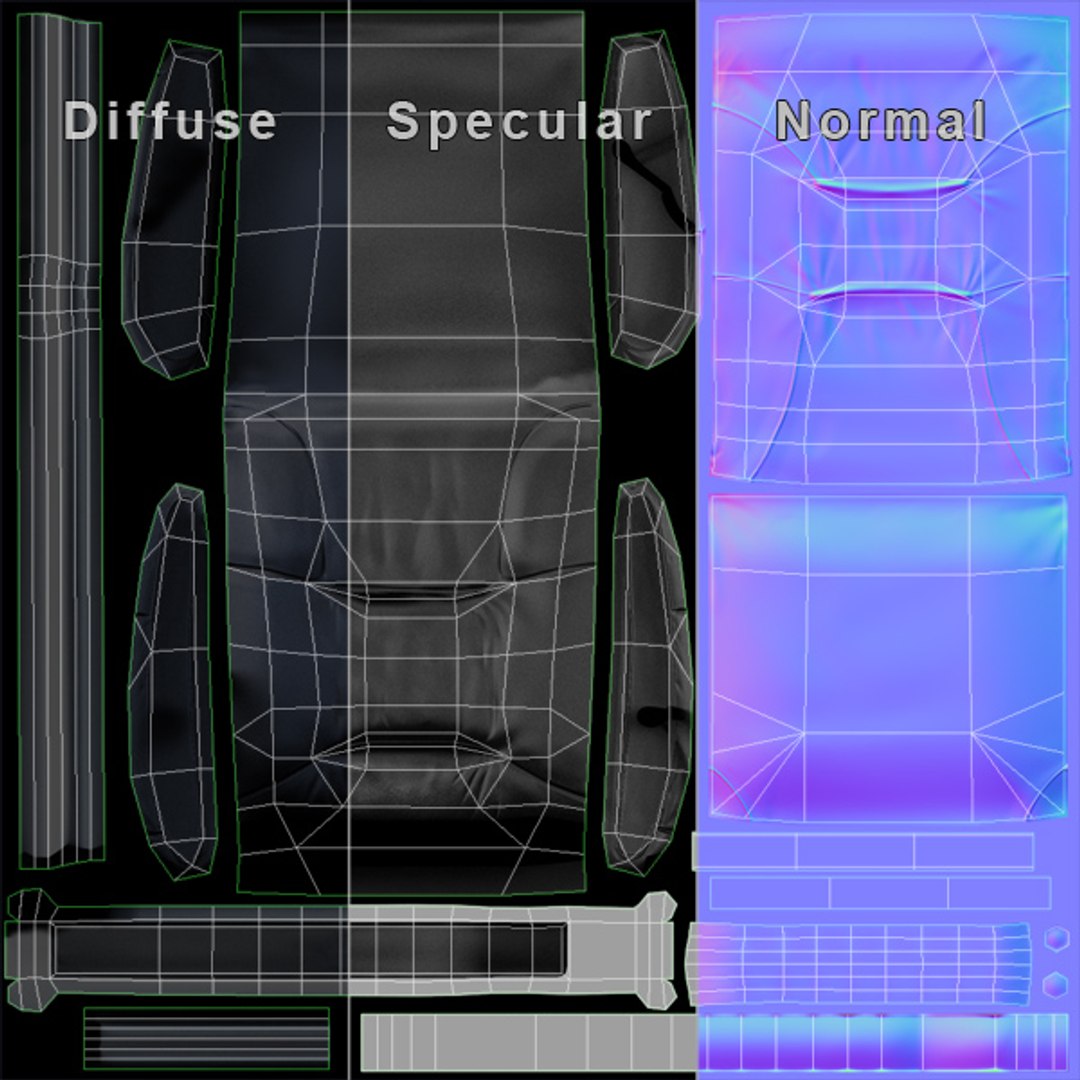 3d Conference Chair Low-poly