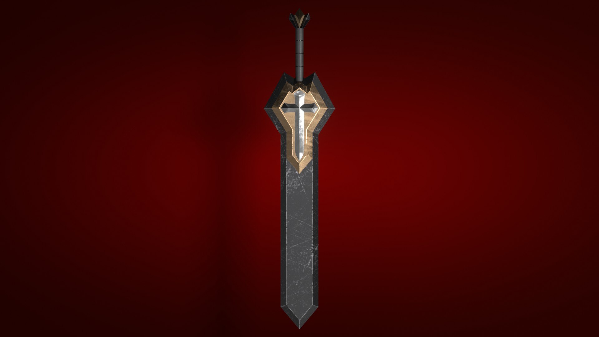 Fantasy Two-Handed Holy Sword Cross Black Epic 3D Model - TurboSquid ...