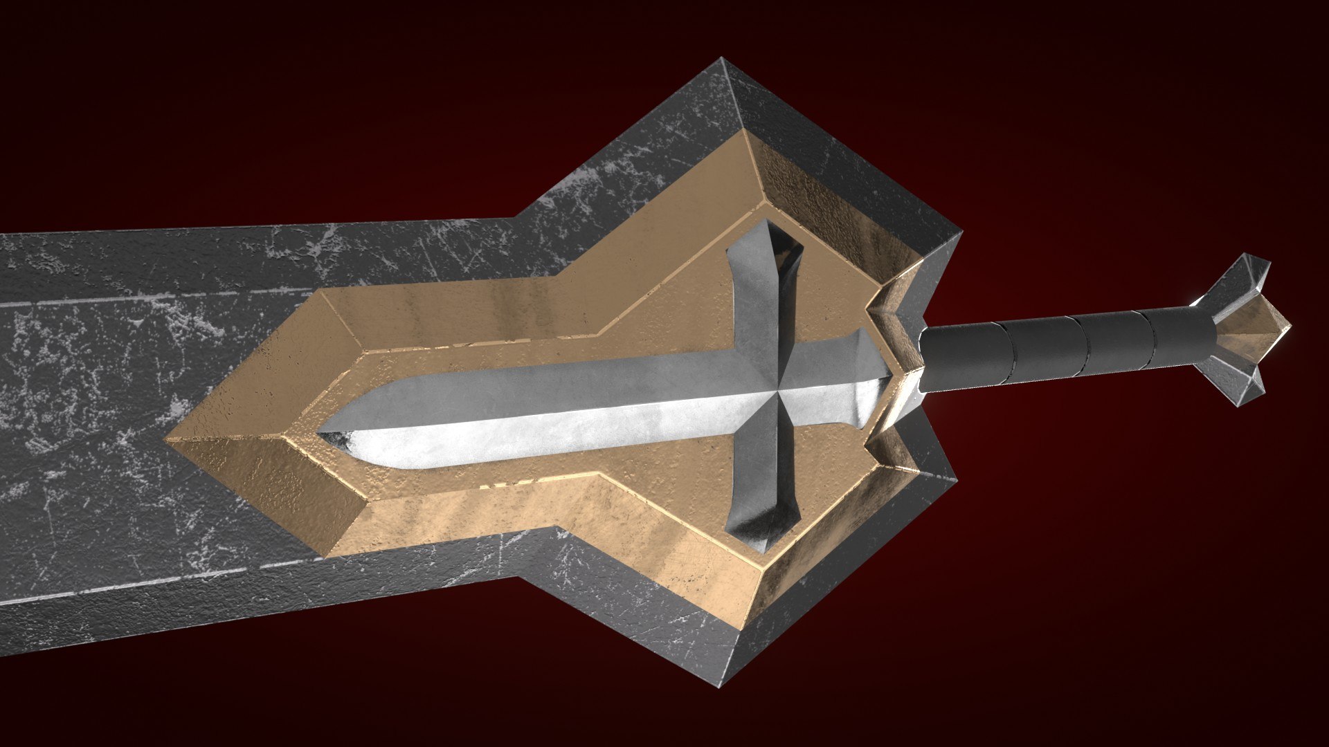 Fantasy Two-Handed Holy Sword Cross Black Epic 3D Model - TurboSquid ...