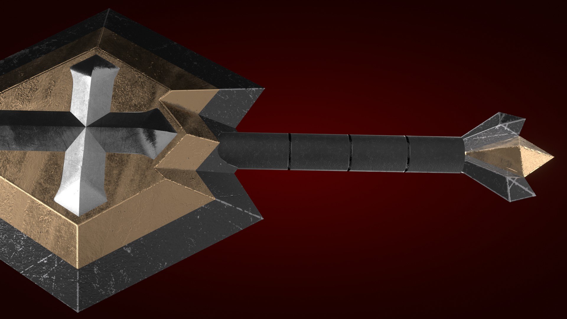 Fantasy Two-Handed Holy Sword Cross Black Epic 3D Model - TurboSquid ...