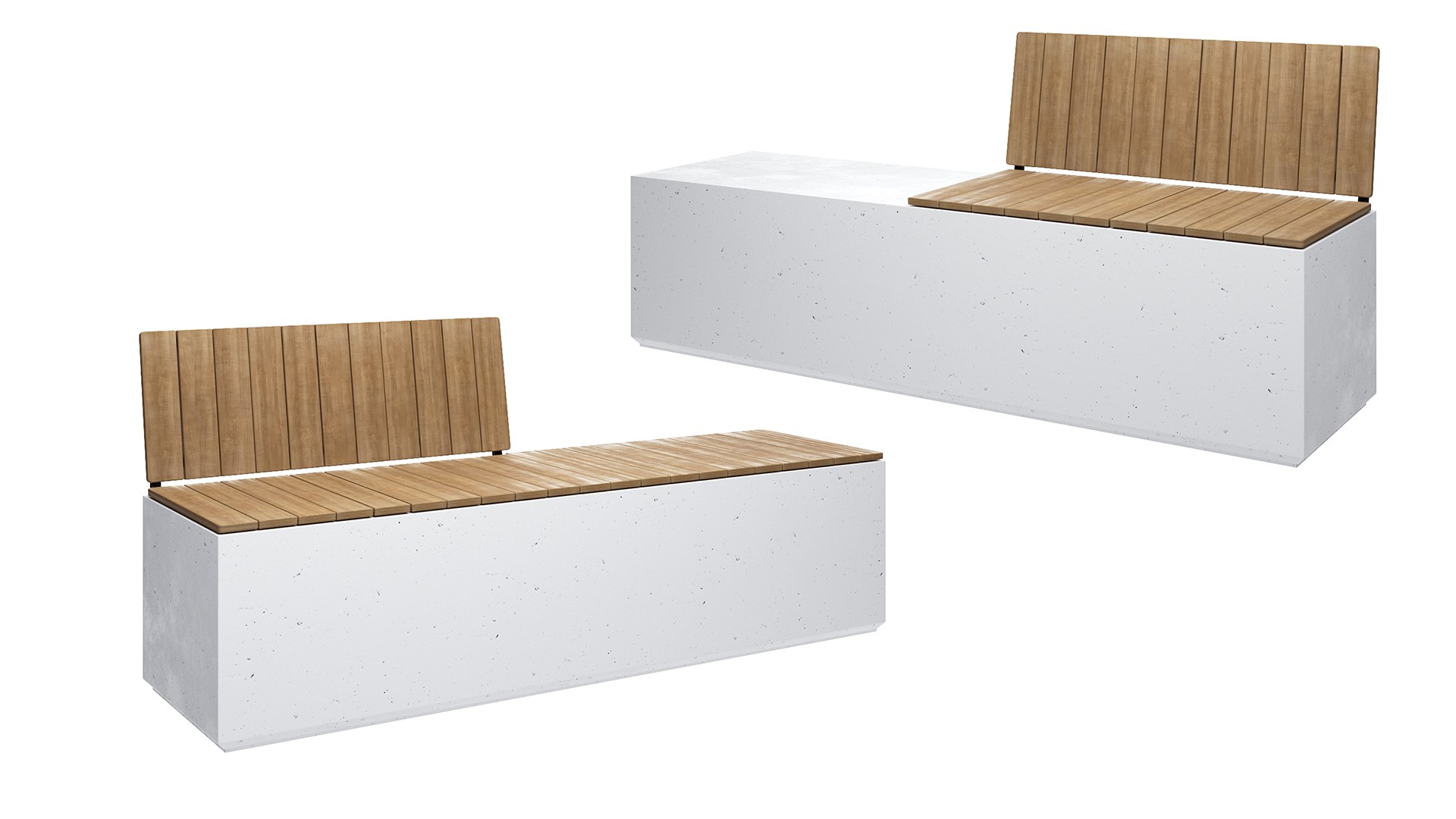 3D Concrete Benches -BOX WBH By SIT And BOX WB By SIT - TurboSquid 2035368