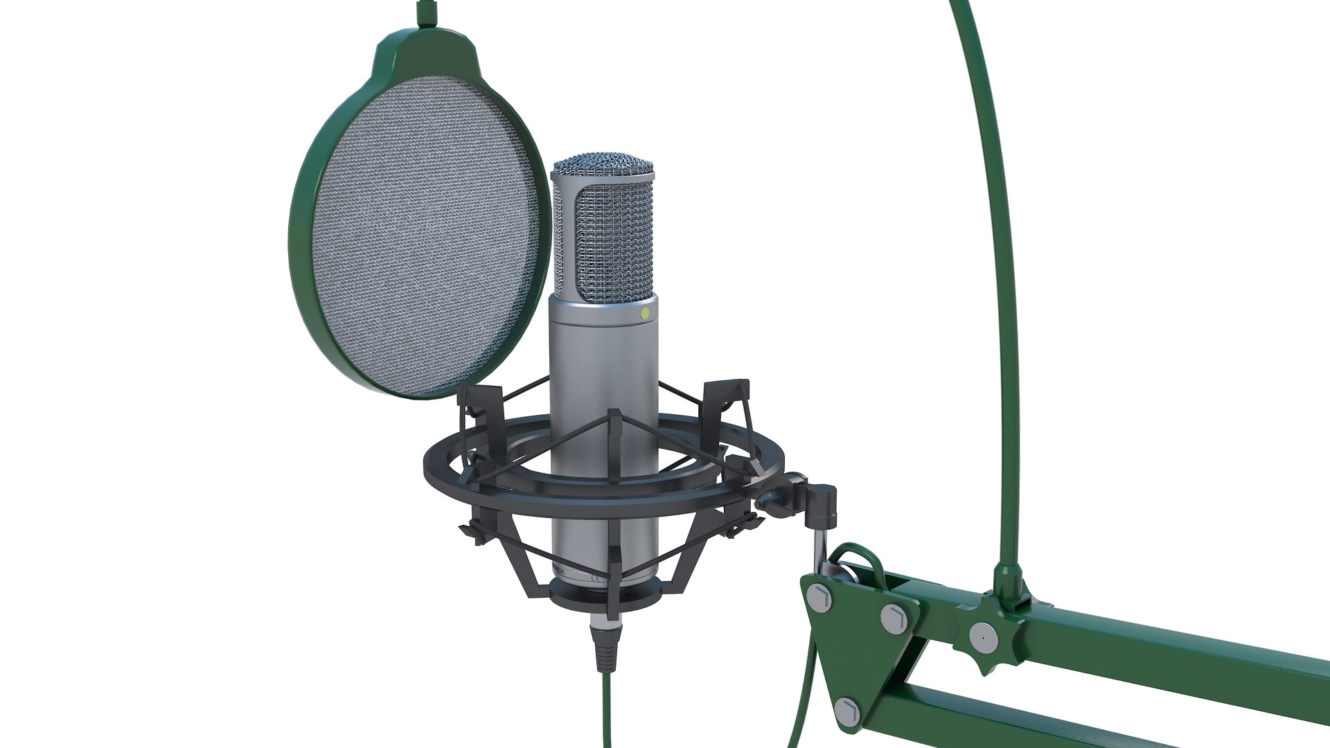 3D Condenser Microphone With Stand - Green - TurboSquid 1908933