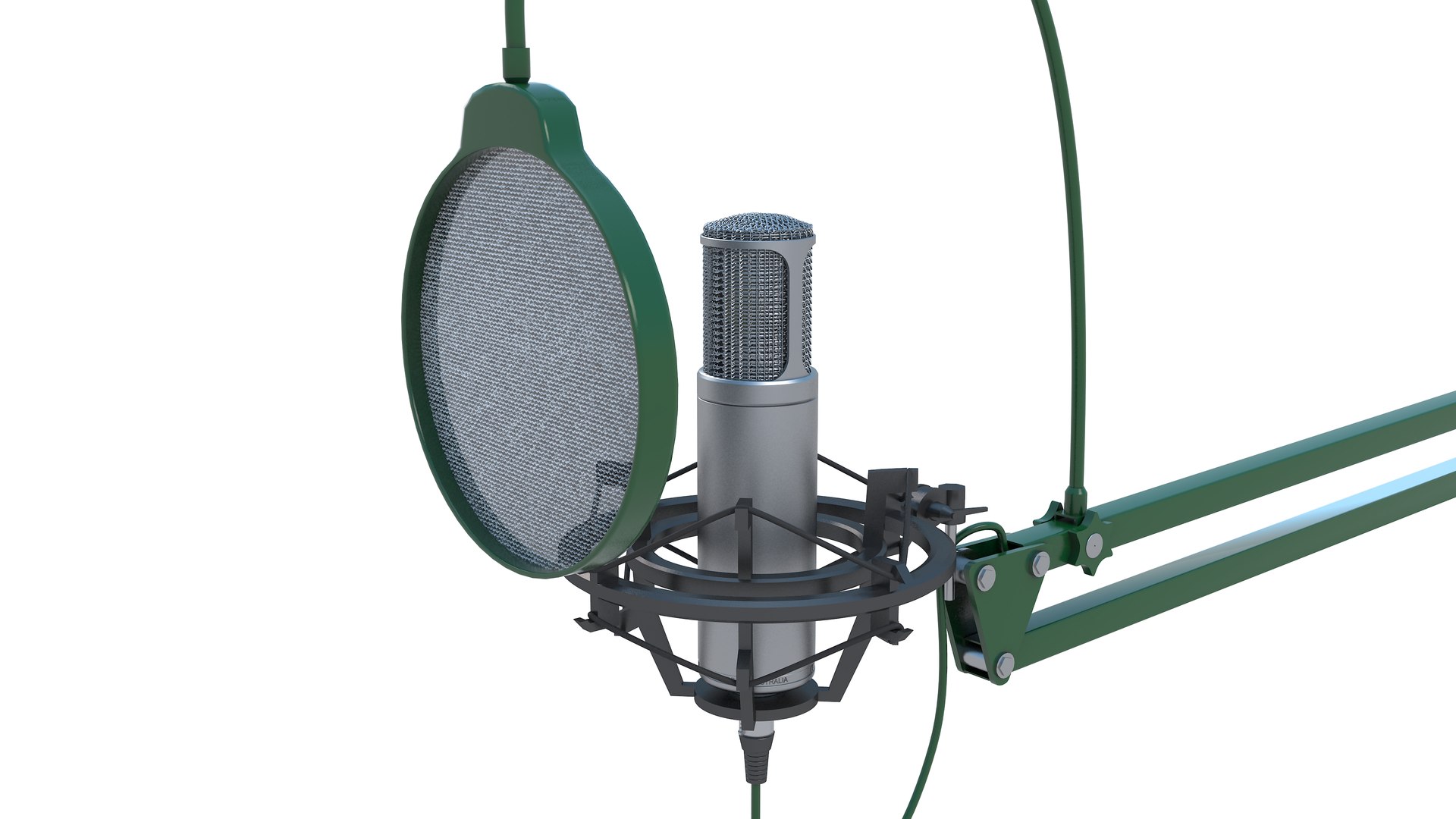 3D Condenser Microphone With Stand - Green - TurboSquid 1908933