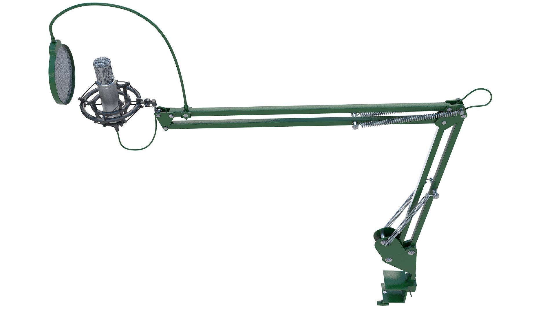 3D Condenser Microphone With Stand - Green - TurboSquid 1908933