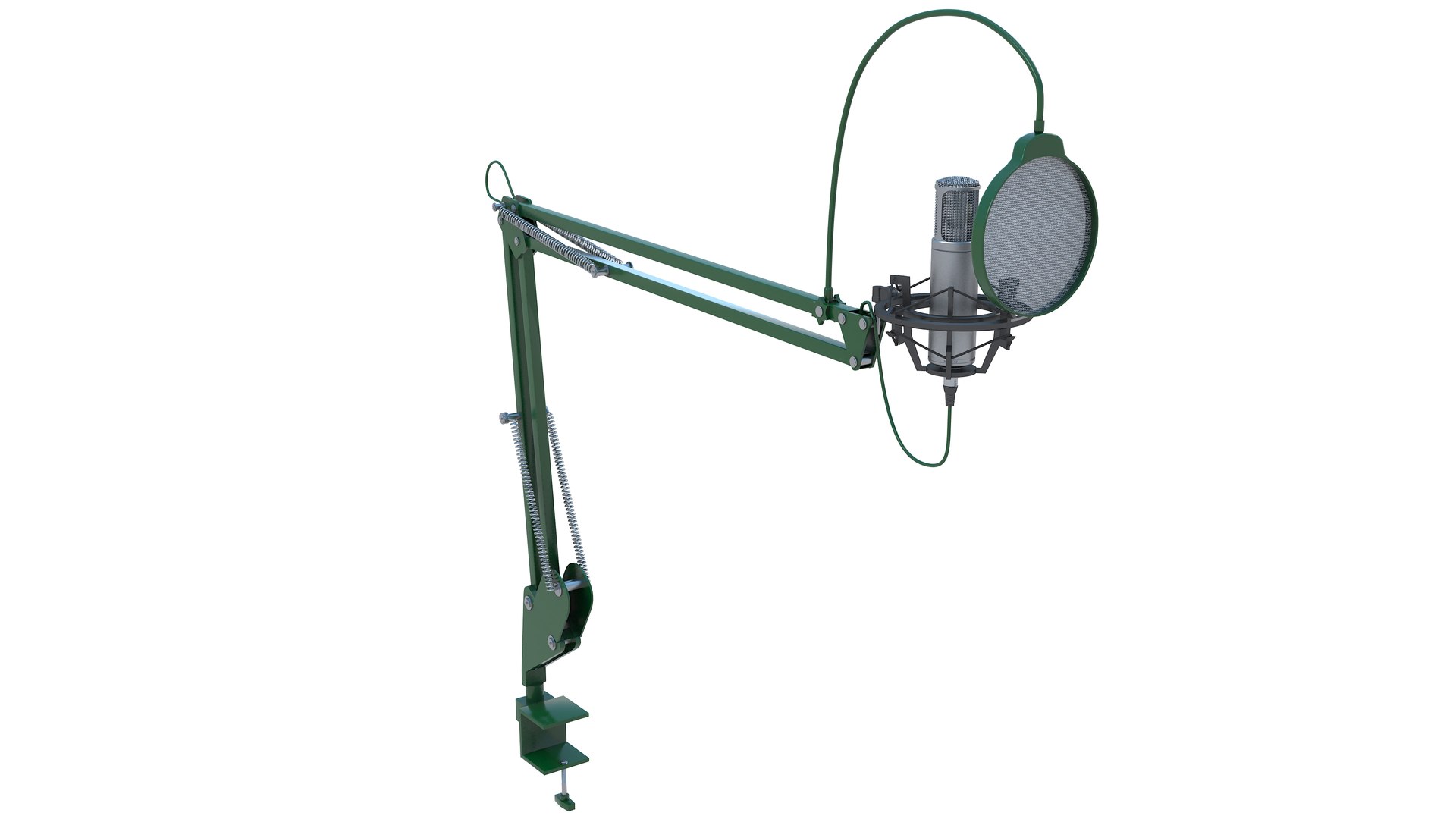 3D Condenser Microphone With Stand - Green - TurboSquid 1908933