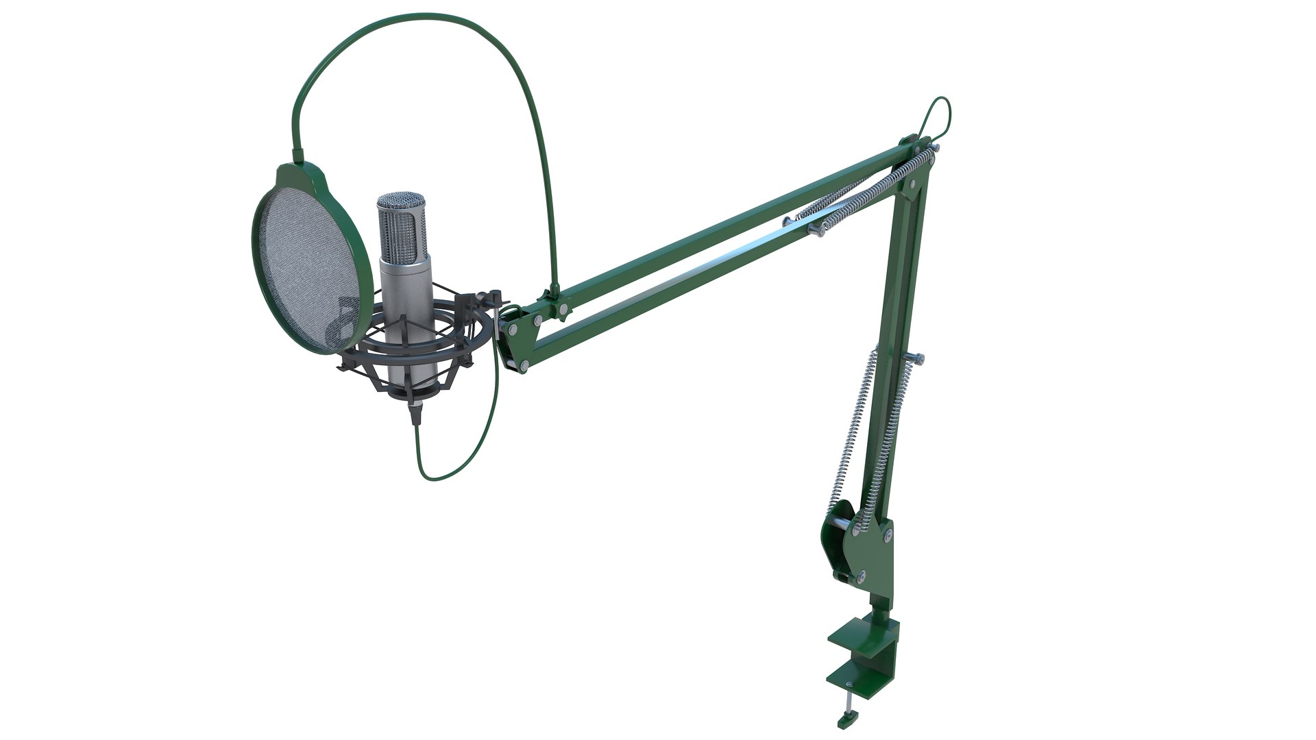 3D Condenser Microphone With Stand - Green - TurboSquid 1908933