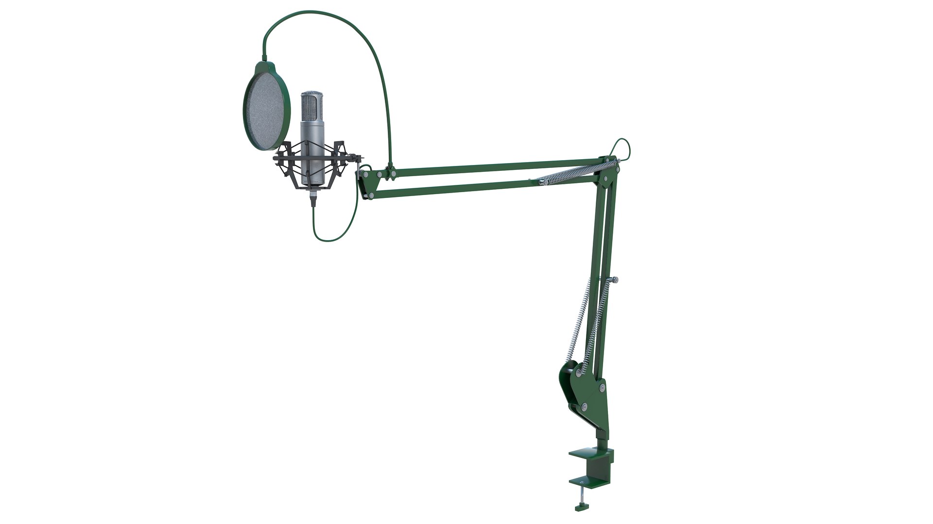 3D Condenser Microphone With Stand - Green - TurboSquid 1908933