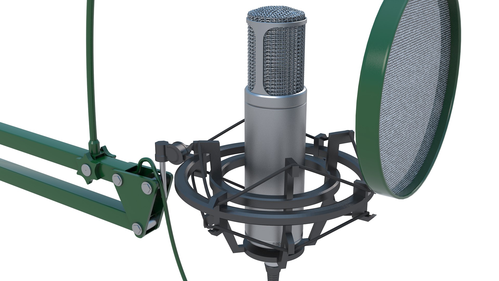 3D Condenser Microphone With Stand - Green - TurboSquid 1908933
