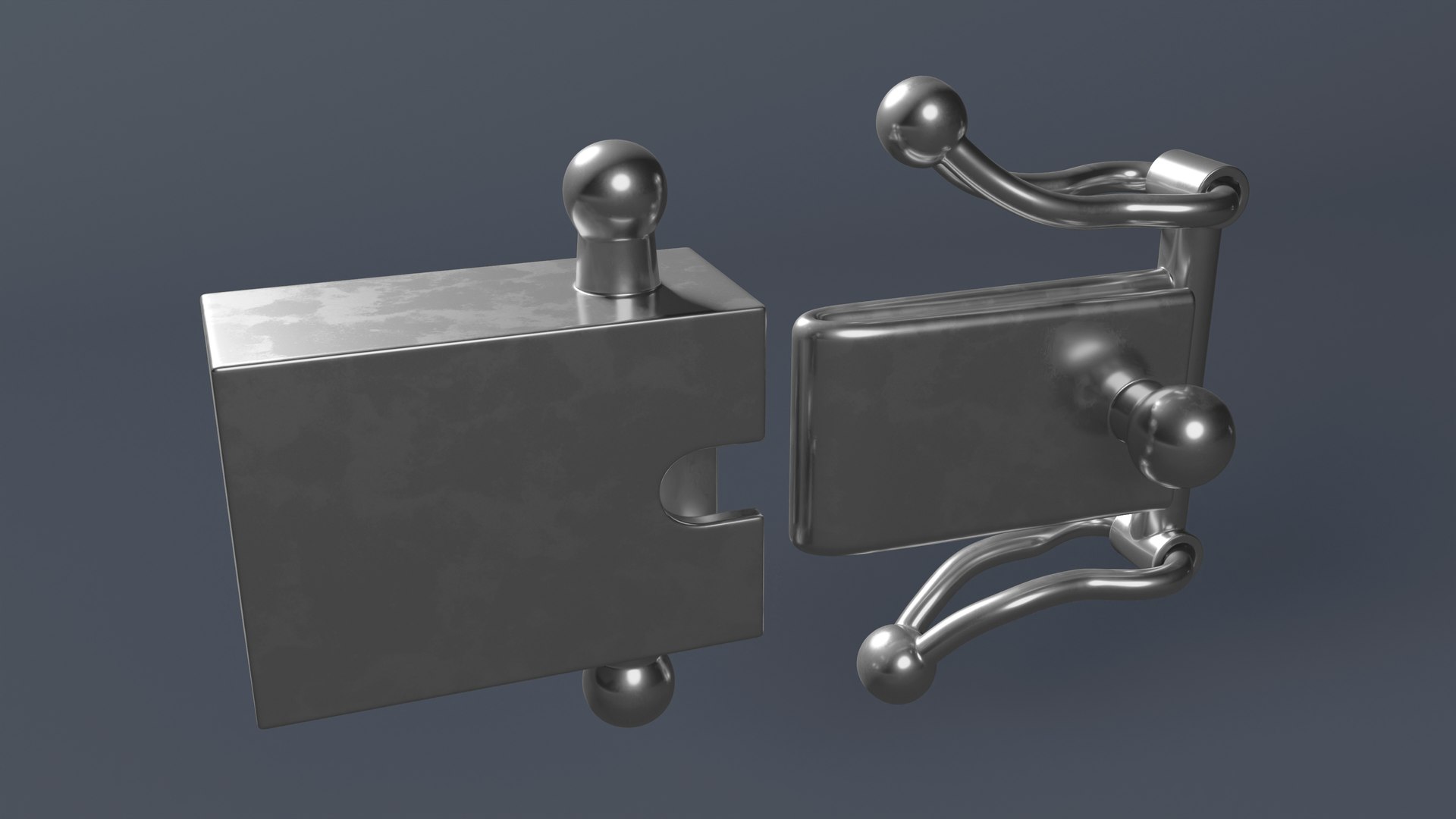 Silver Open Box Clasp 3D - TurboSquid 2123543