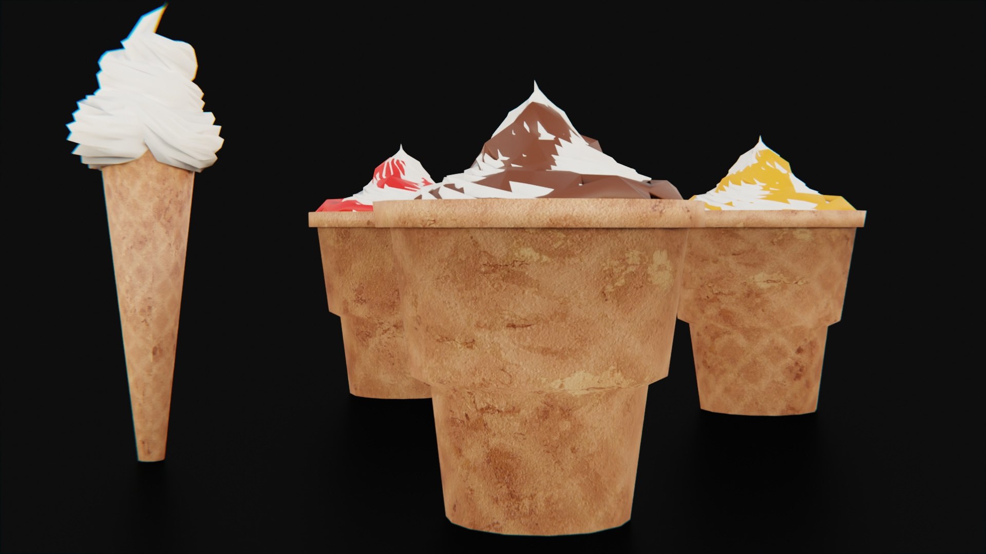 Ice Cream Cone Pack 3D - TurboSquid 2114008