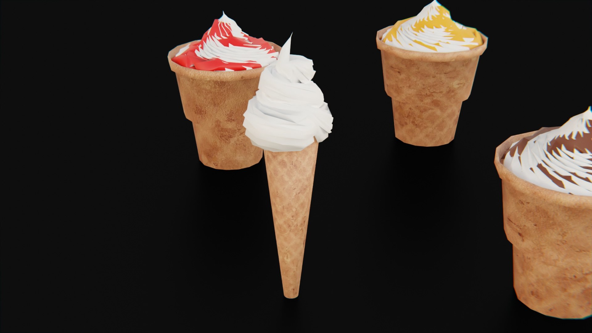Ice Cream Cone Pack 3D - TurboSquid 2114008