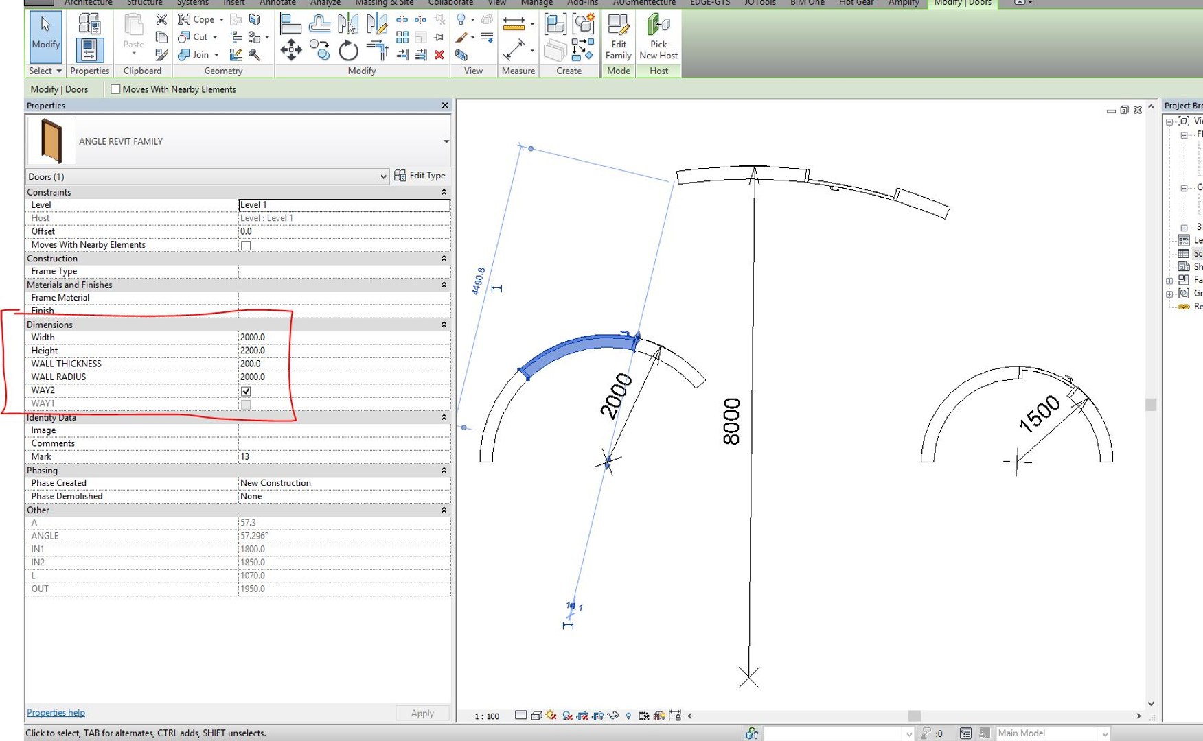 3D Model Curved Door Parameters - TurboSquid 1372043