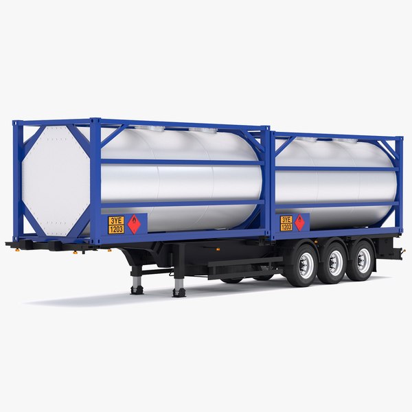 Chassis Semi Trailer with Tank Container model - TurboSquid 2026978