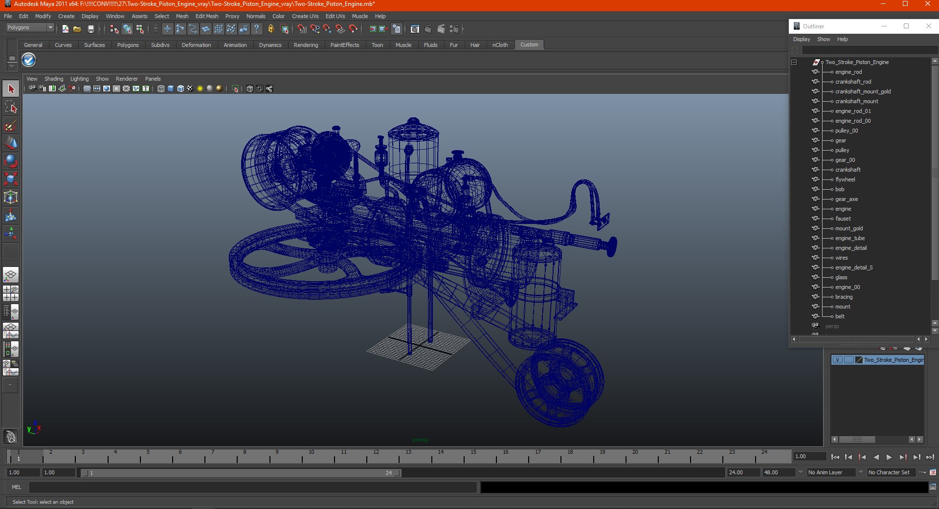 Two-stroke piston engine 3D model - TurboSquid 1508960