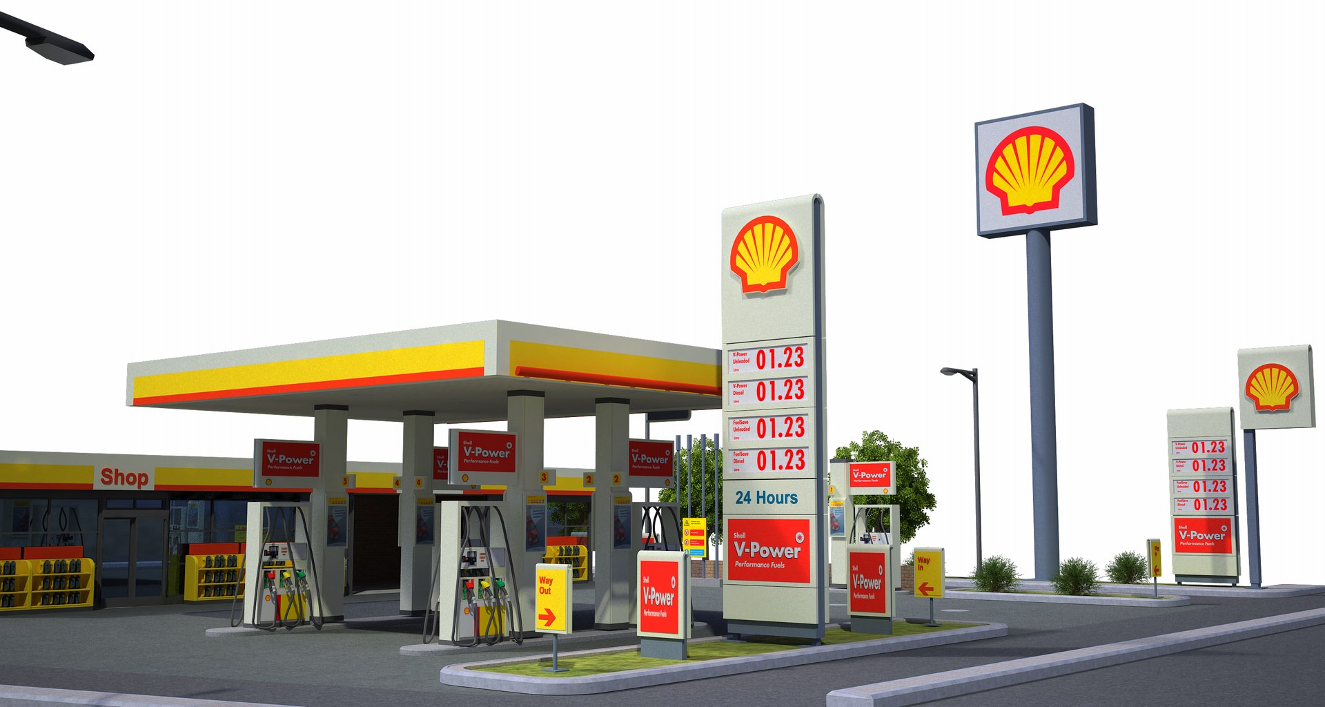 Shell Gas Station model - TurboSquid 1783346