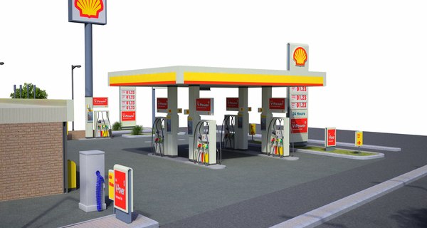 Shell Gas Station model - TurboSquid 1783346