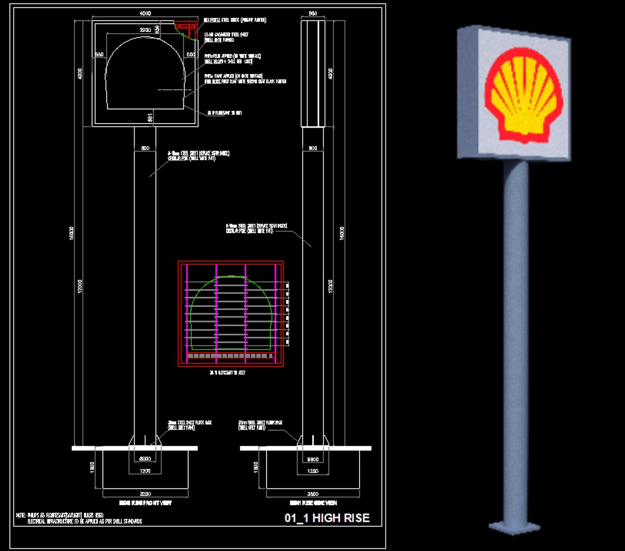 Shell Gas Station model - TurboSquid 1783346