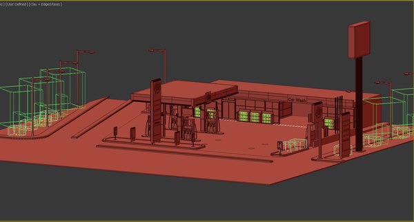 Posto de gasolina Shell Modelo 3D - TurboSquid 1783346