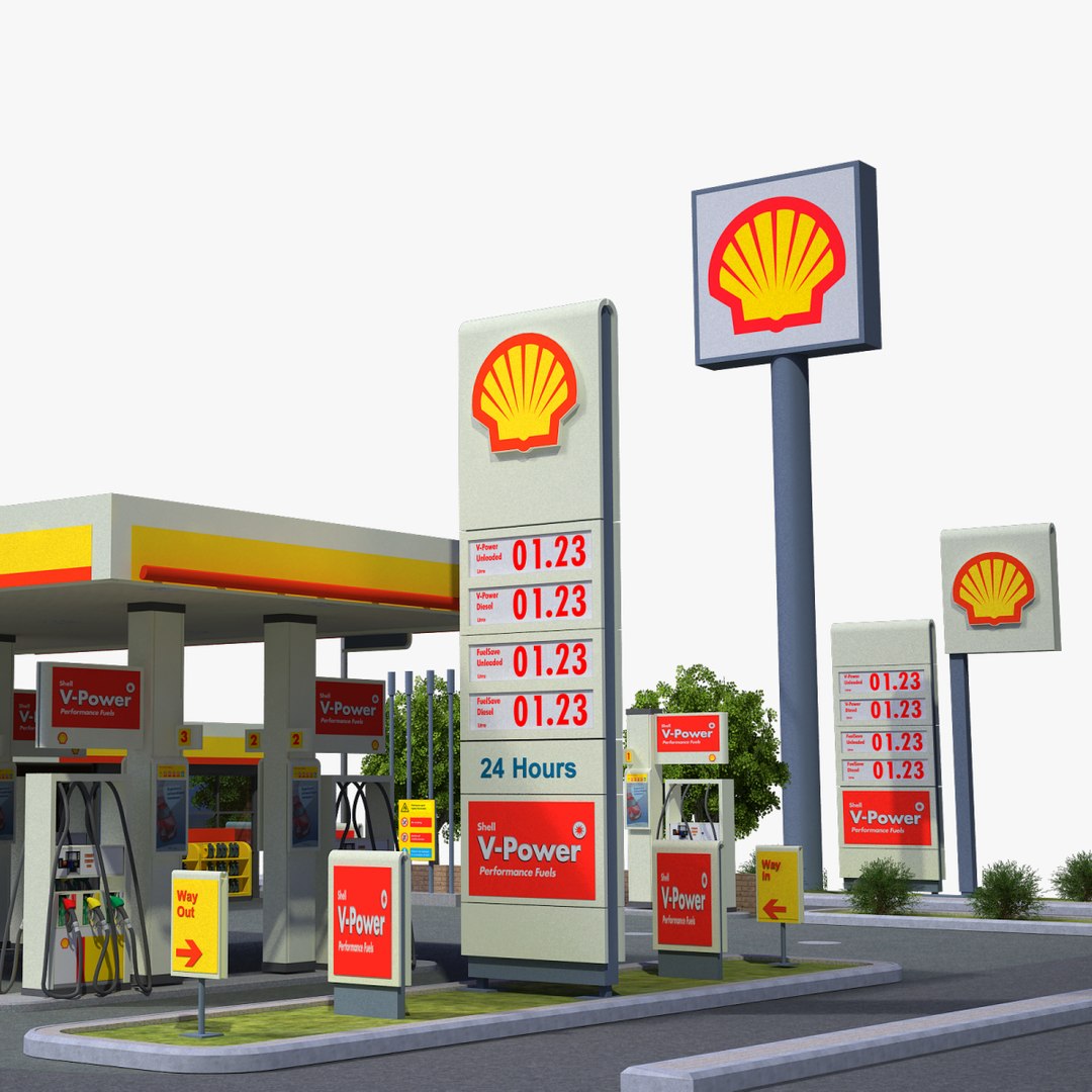 shell gas station drawing