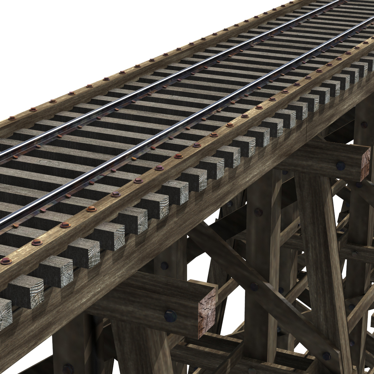 narrow gauge trestle bridge 3d obj