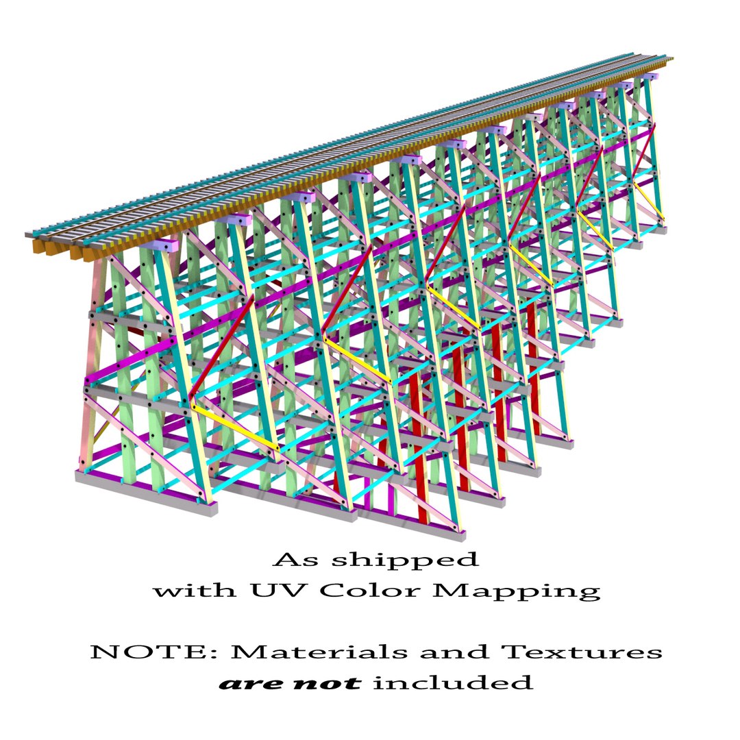 Narrow Gauge Trestle Bridge 3d Obj
