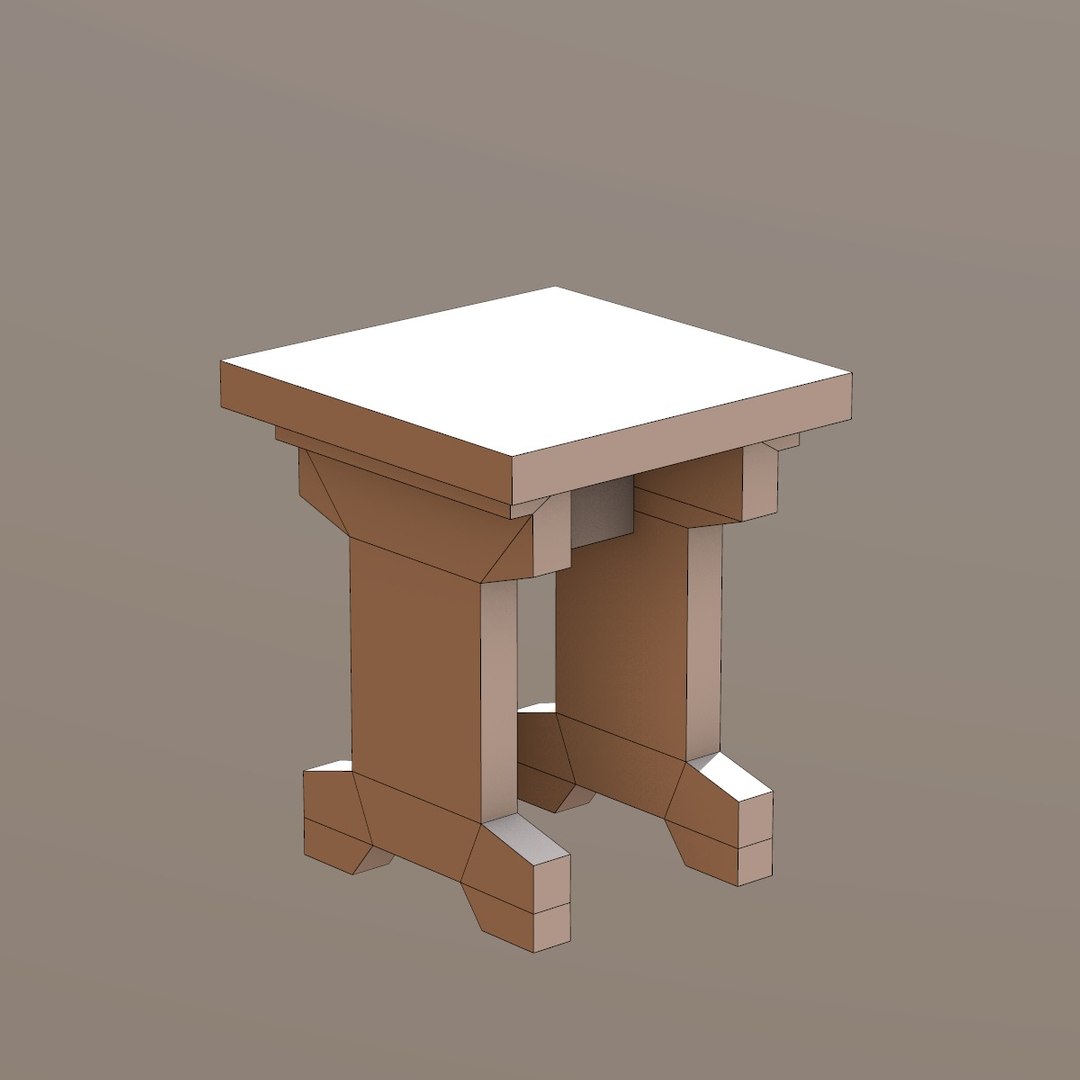 3d Table Bench Stool Model
