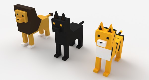 3D model animals blocky - TurboSquid 1408046