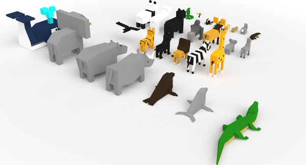 3D model animals blocky - TurboSquid 1408046