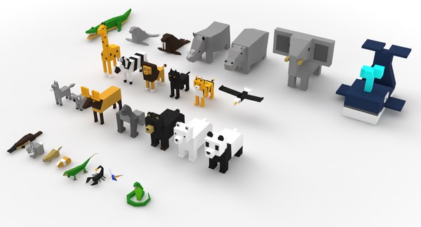 3D model animals blocky - TurboSquid 1408046