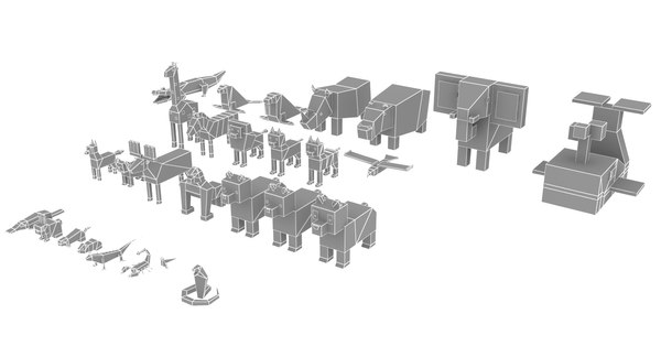 3D model animals blocky - TurboSquid 1408046