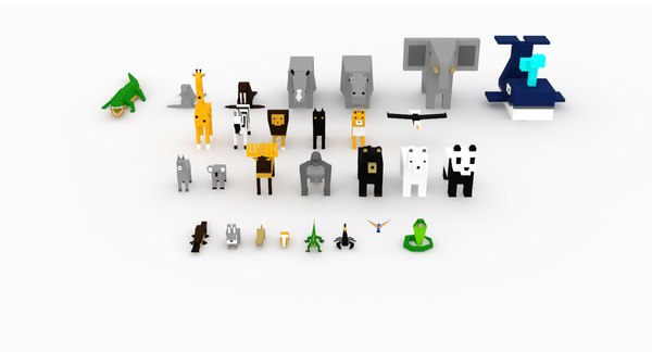 3D model animals blocky - TurboSquid 1408046