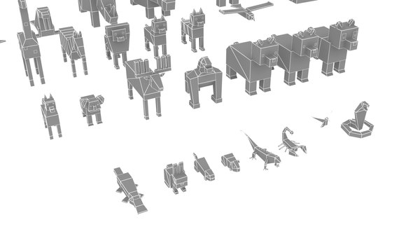 3D model animals blocky - TurboSquid 1408046